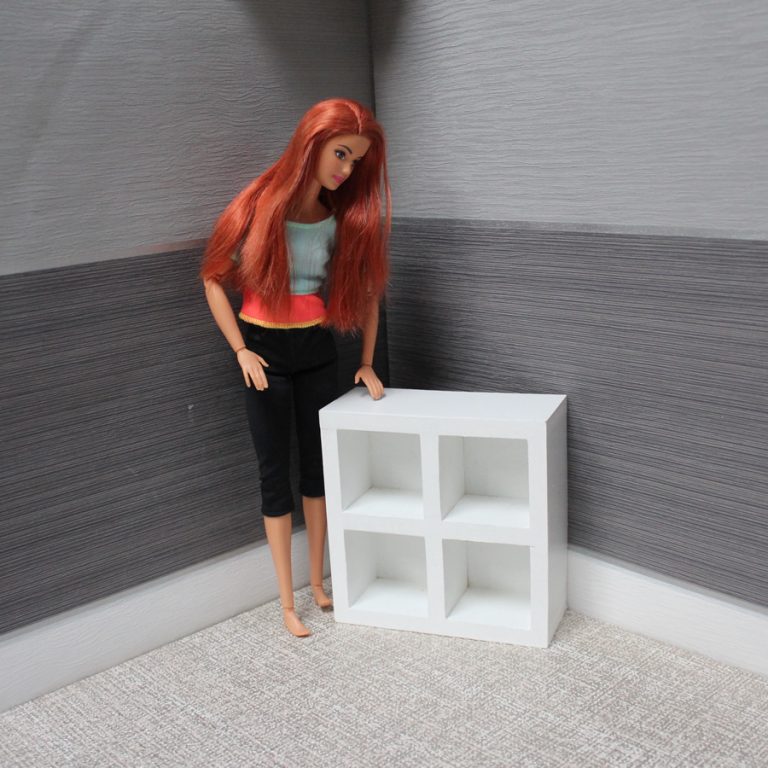 Cube Storage Unit - White - 1:6 Scale Doll House Furniture fits Barbie ...