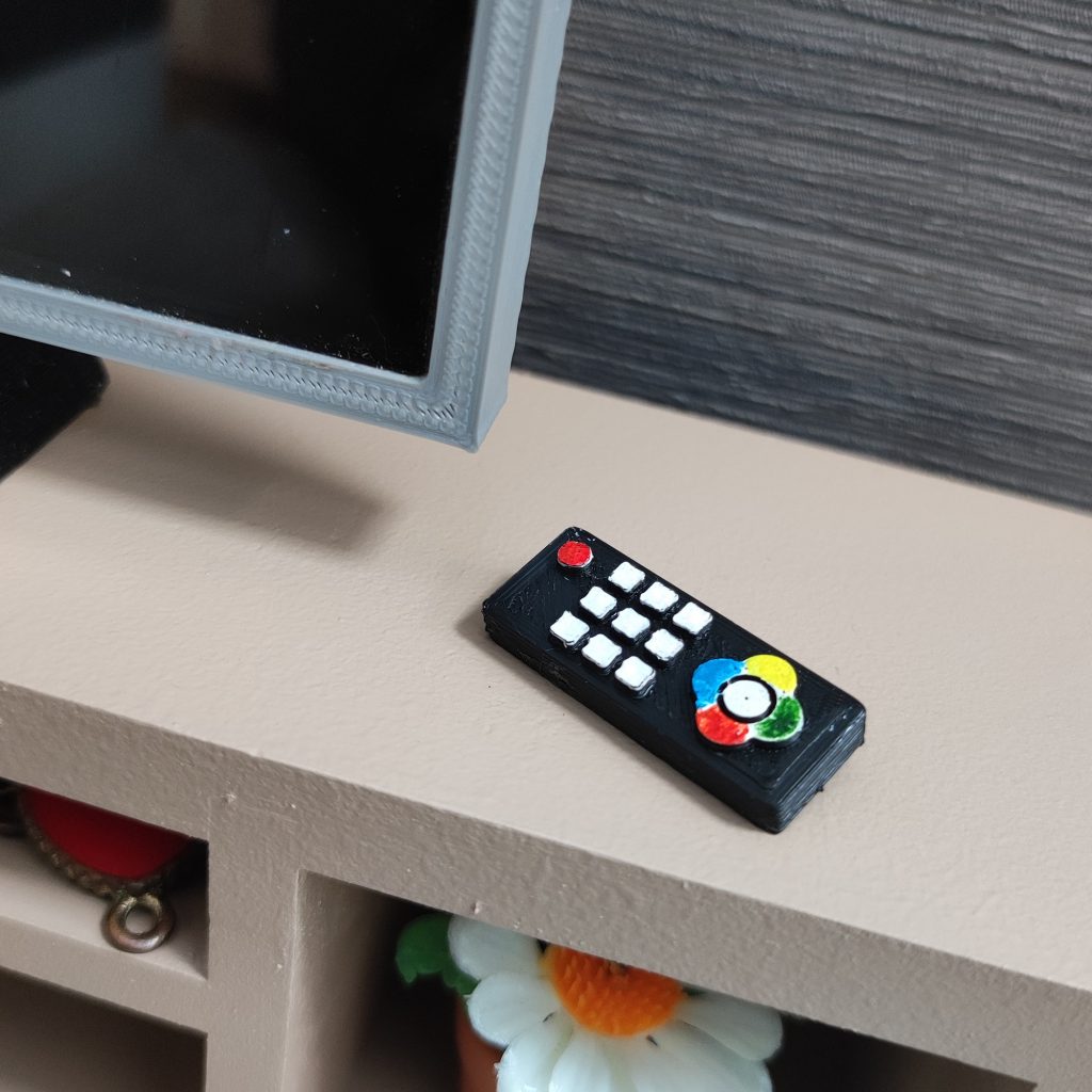 Dollhouse Modern Flatscreen Television, with Remote Control, Miniature ...